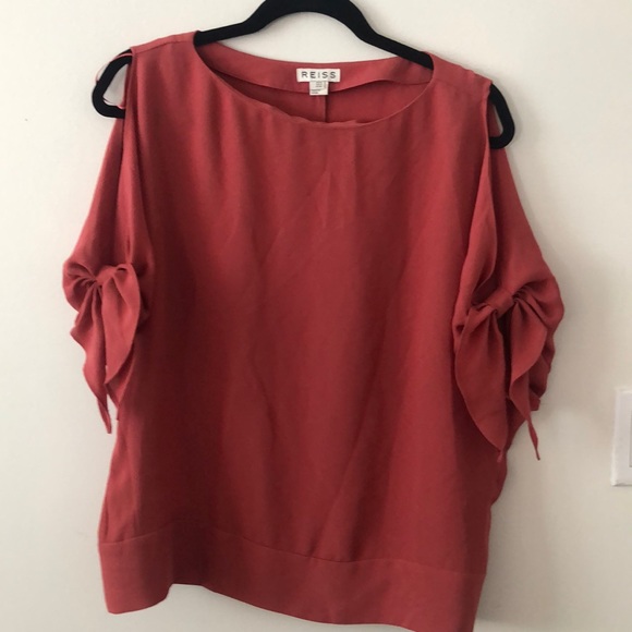 Reiss | Tops | Reiss Rust Colored Blouse With Shoulder Cutouts | Poshmark